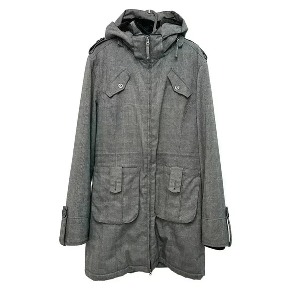 Oxygen | Jackets & Coats | Oxygen Plaid Glen Check Winter Parka Jacket ...